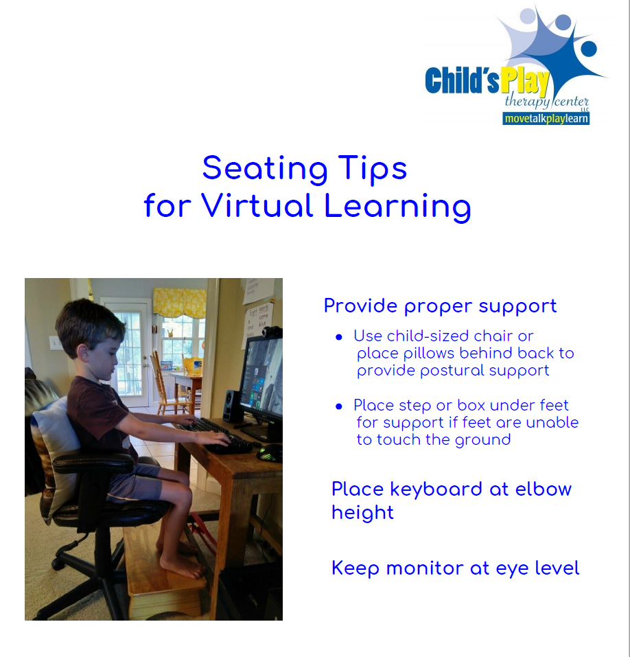Seating Tips for Virtual Learning | Childs Play Therapy Center